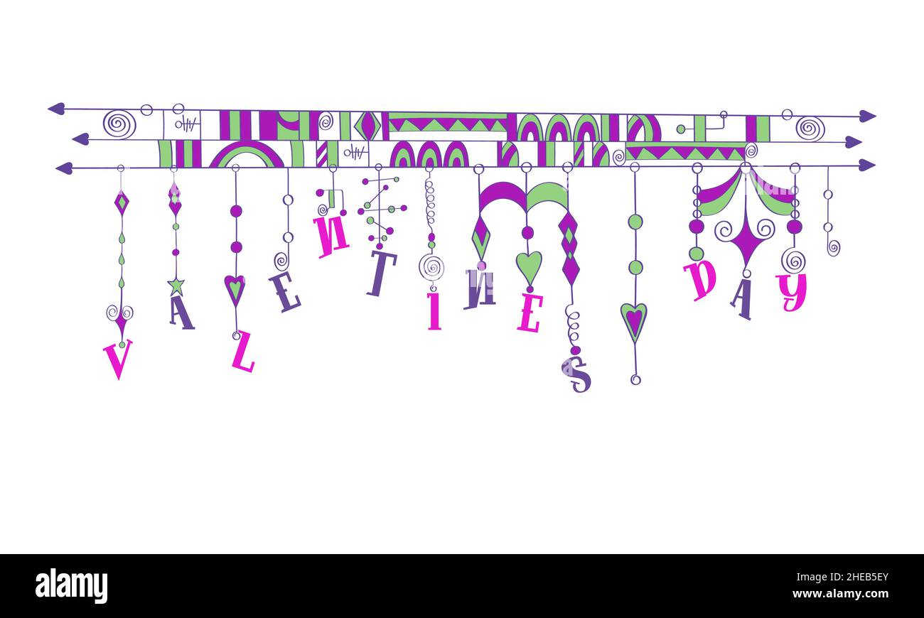 Valentines Day Violet zen dangles, zenspiration, hand drawing doodling ...