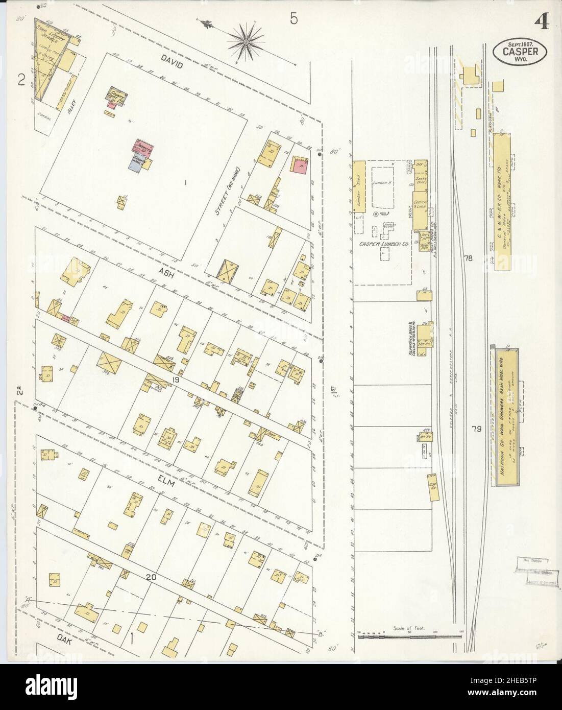 Sanborn Fire Insurance Map from Casper, Natrona County, Wyoming Stock ...
