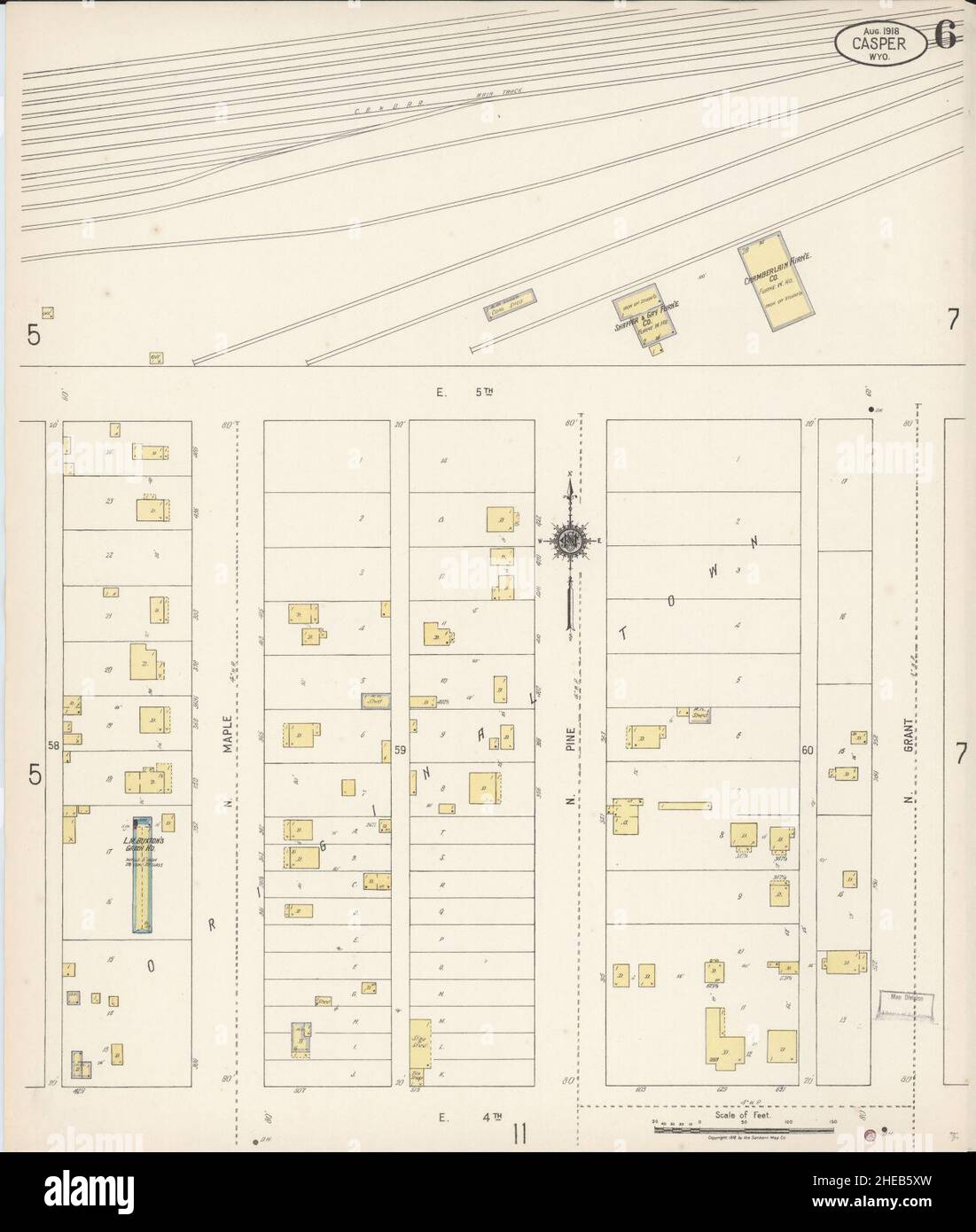 Sanborn Fire Insurance Map from Casper, Natrona County, Wyoming Stock ...