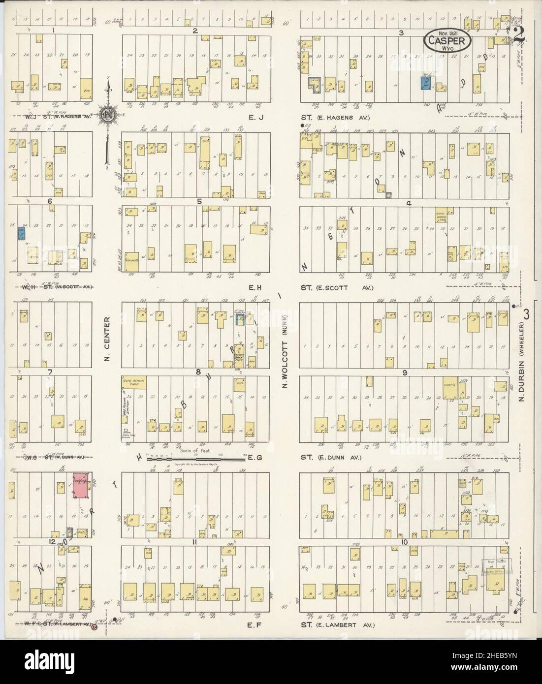Sanborn Fire Insurance Map from Casper, Natrona County, Wyoming Stock ...