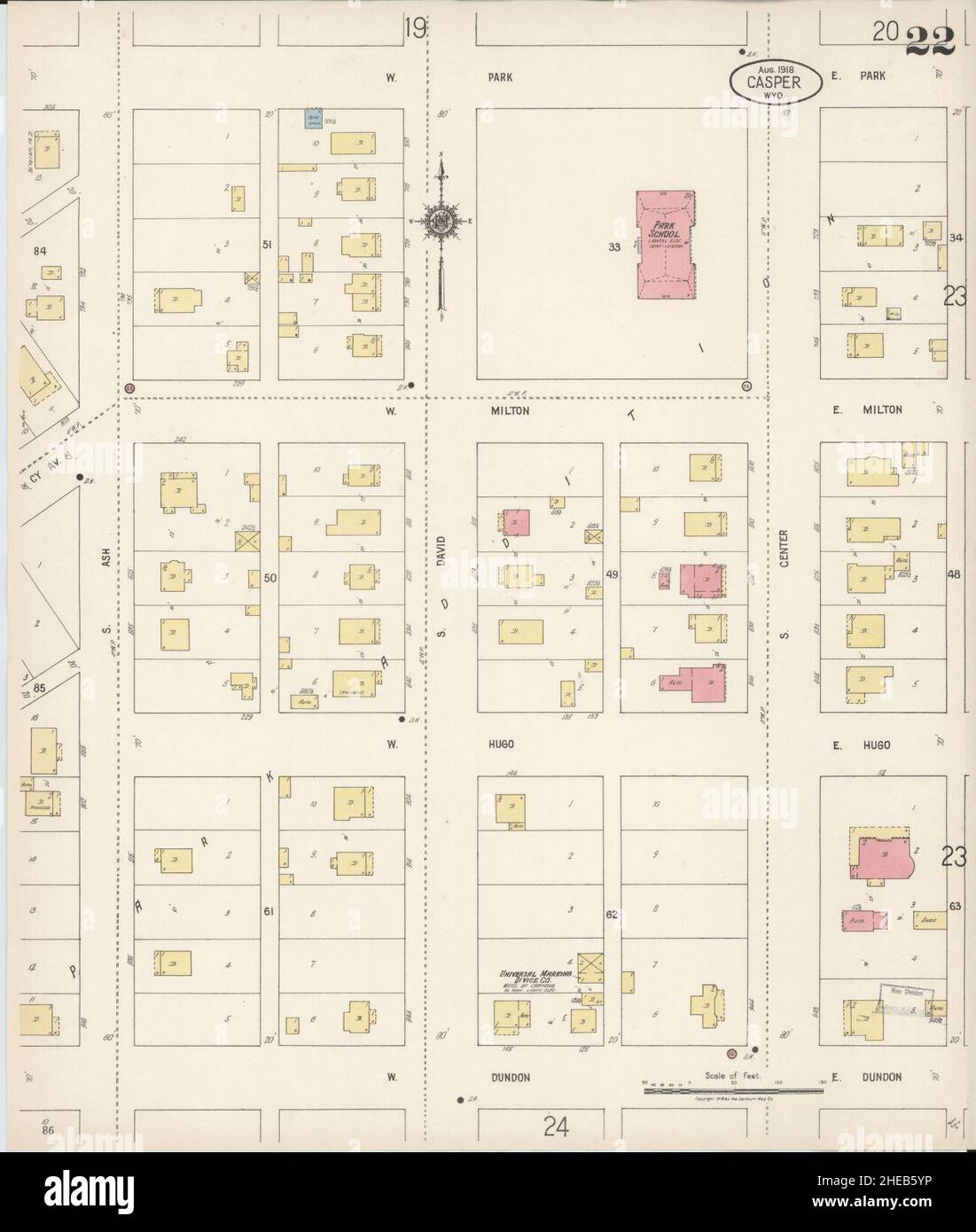 Sanborn Fire Insurance Map from Casper, Natrona County, Wyoming Stock ...