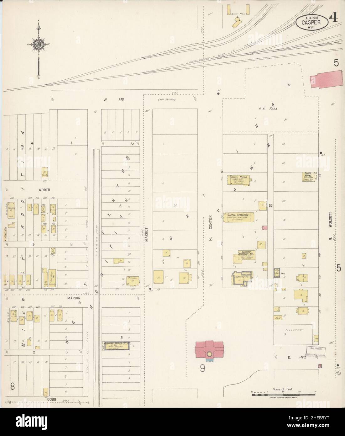 Sanborn Fire Insurance Map from Casper, Natrona County, Wyoming Stock ...