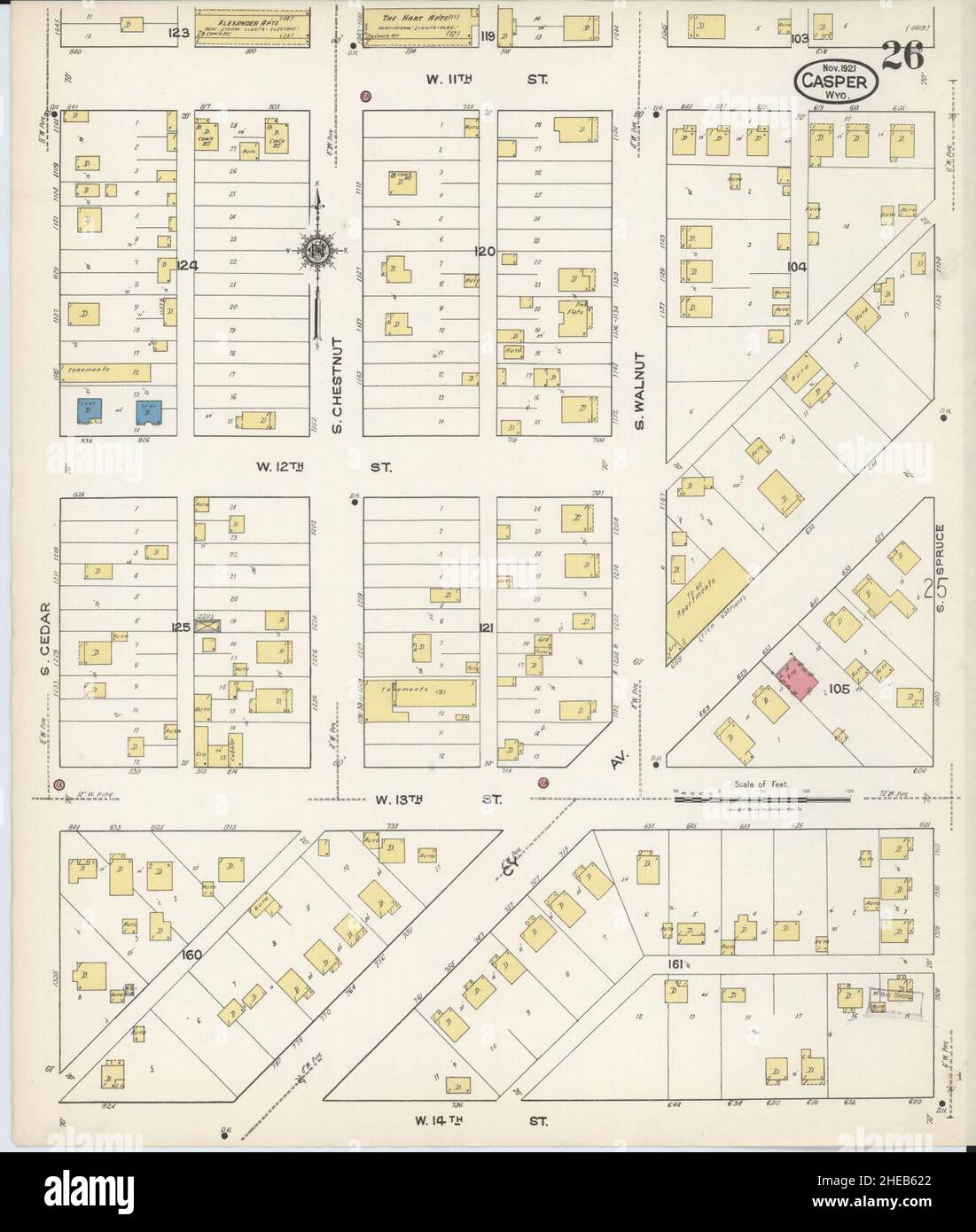 Sanborn Fire Insurance Map from Casper, Natrona County, Wyoming Stock ...