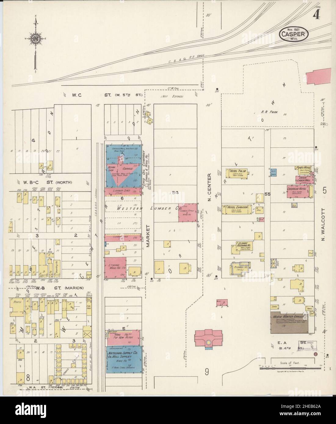 Sanborn Fire Insurance Map from Casper, Natrona County, Wyoming Stock ...