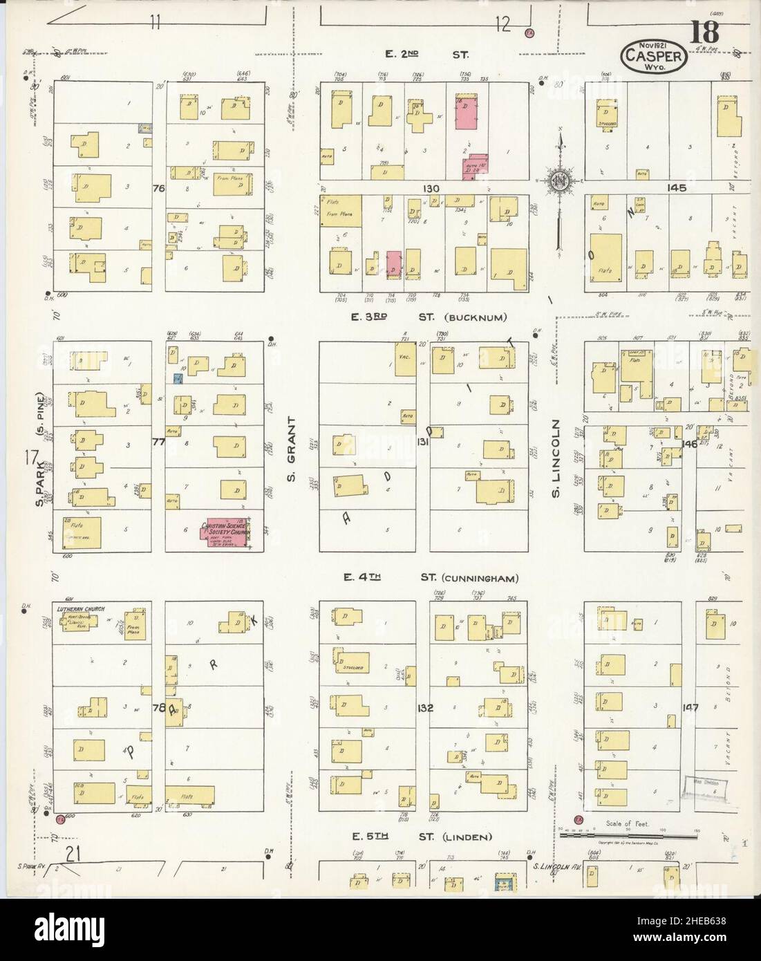 Sanborn Fire Insurance Map from Casper, Natrona County, Wyoming Stock ...