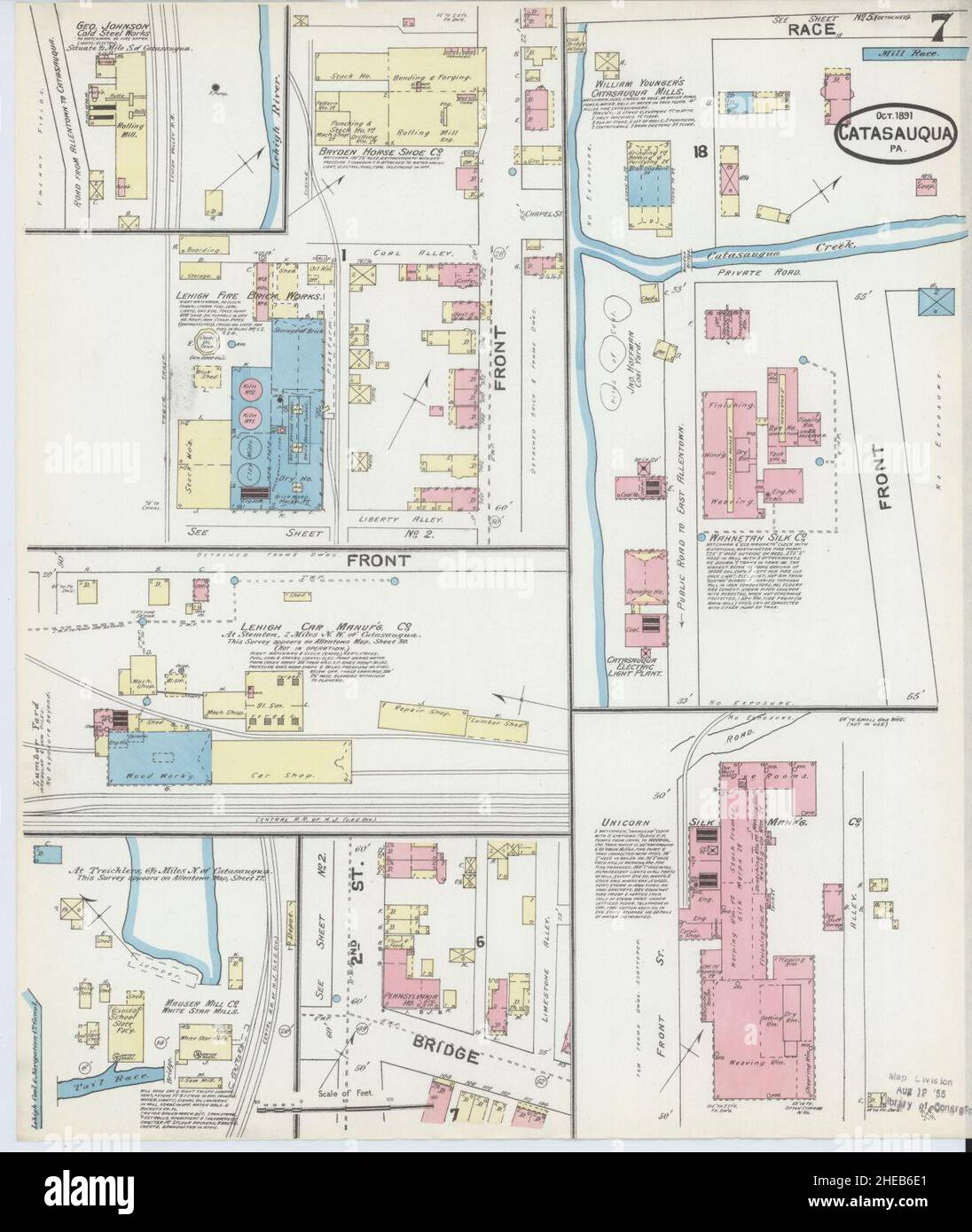 Sanborn Fire Insurance Map from Catasauqua, Lehigh County, Pennsylvania ...