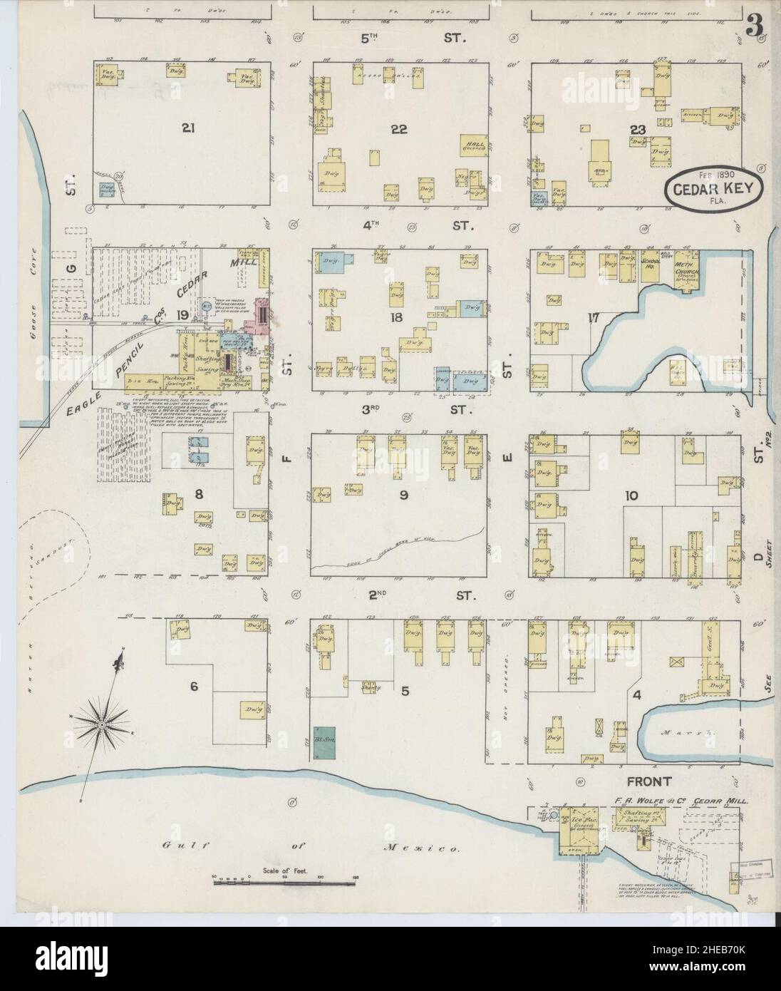 Map of cedar key florida hi-res stock photography and images - Alamy