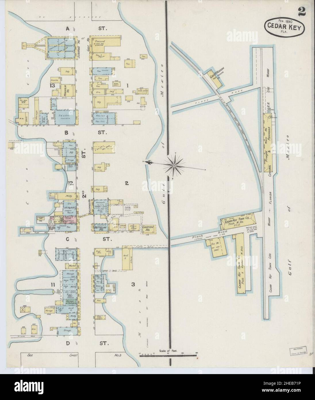 Map of cedar key florida hi-res stock photography and images - Alamy