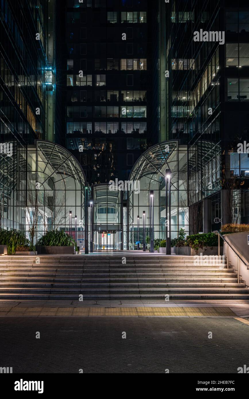 Night view of Exchange Tower, London Stock Photo - Alamy