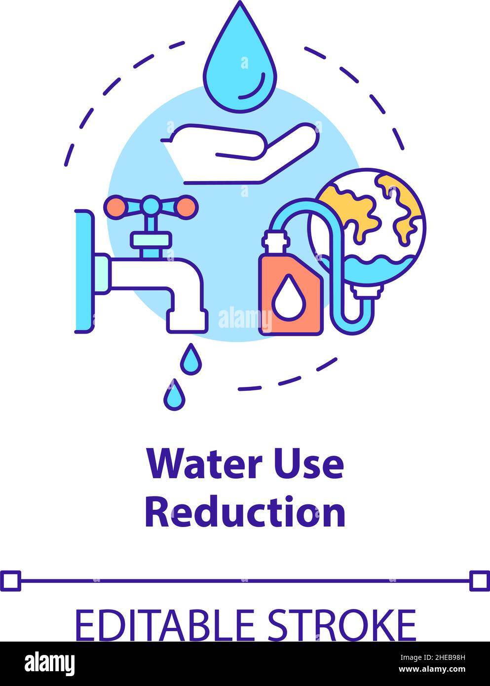 Water use reduction concept icon Stock Vector Image & Art - Alamy