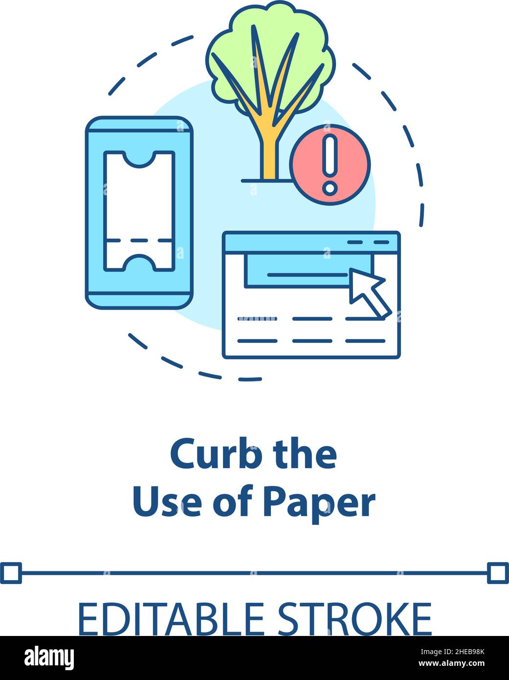 Curb use of paper concept icon Stock Vector Image & Art - Alamy