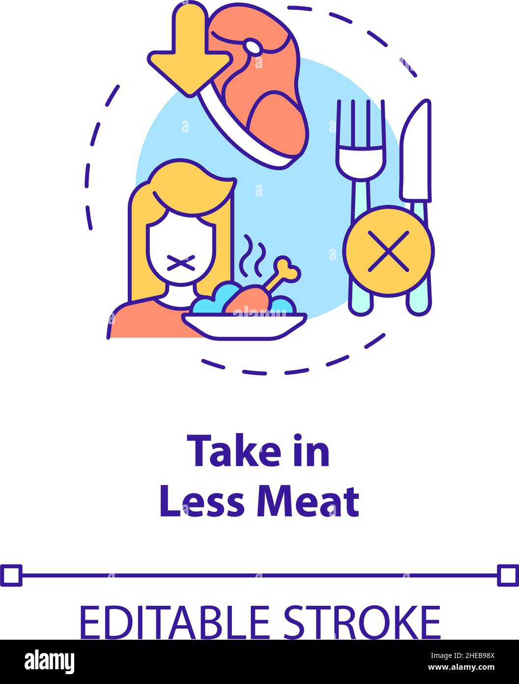 Reduce food intake Stock Vector Images - Alamy