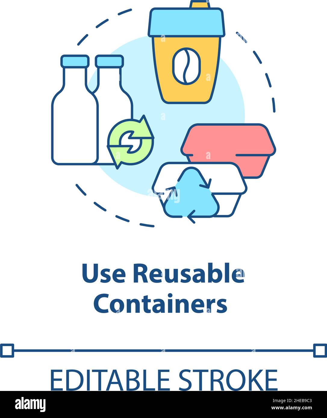 Use reusable containers concept icon Stock Vector Image & Art - Alamy