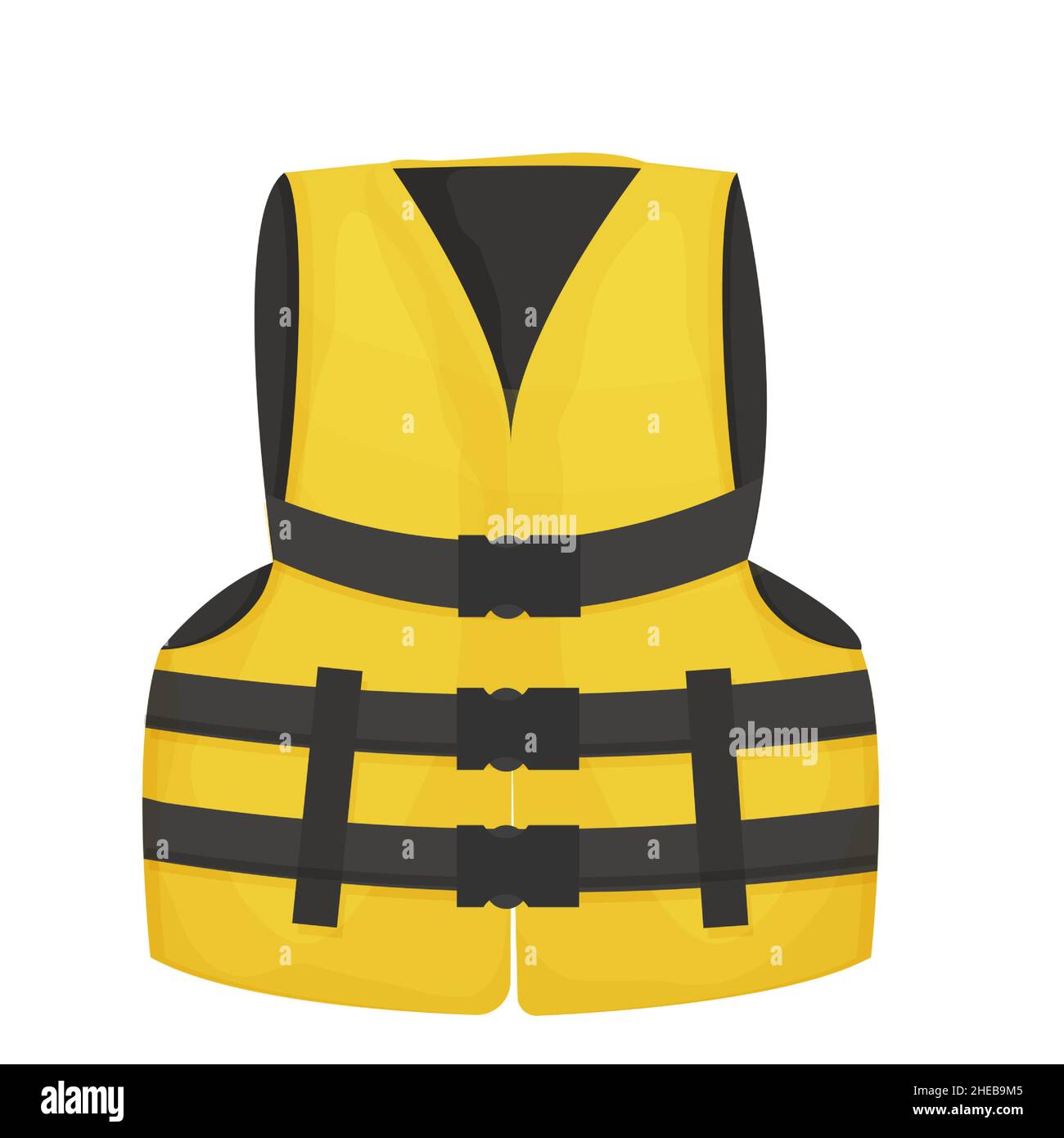 Life rescue jacket, vest with belts in cartoon style isolated on white ...