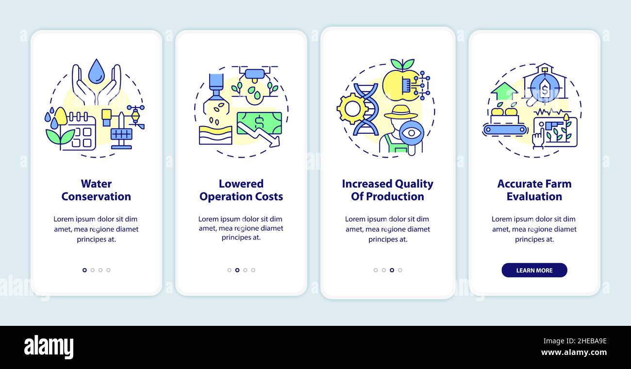 Smart farming benefits onboarding mobile app screen Stock Vector Image ... Smart farming benefits onboarding mobile app screen Stock Vector Image ...