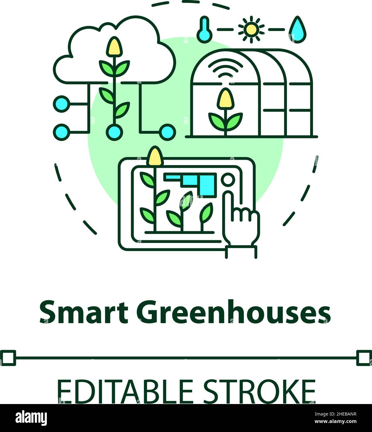 Smart greenhouses concept icon Stock Vector Image & Art - Alamy