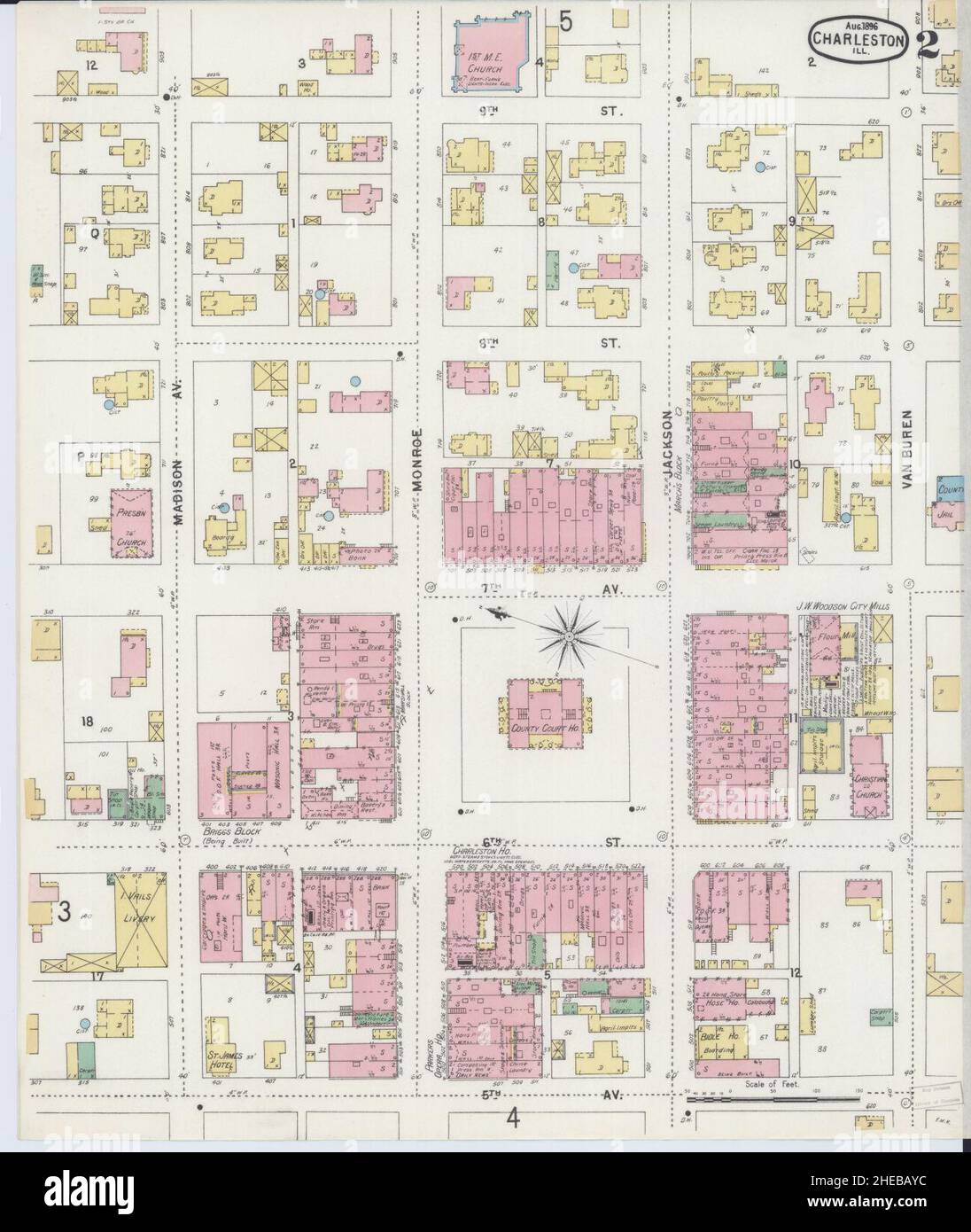 Coles county map hi-res stock photography and images - Alamy