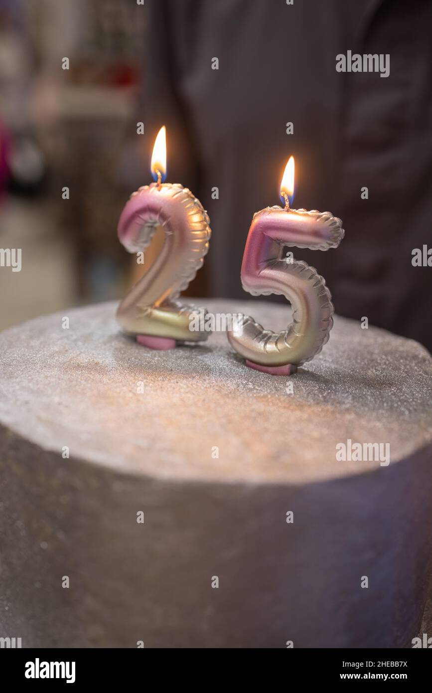 cake with a number twenty-five on top.Birthday, anniversary Stock Photo ...