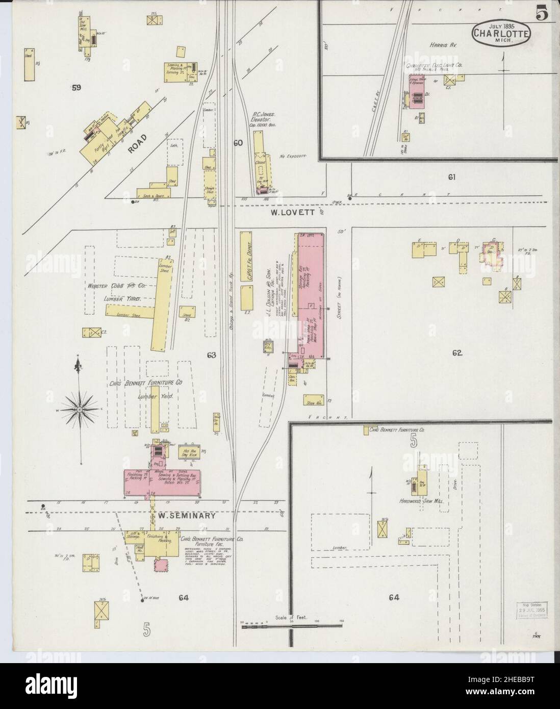 Charlotte michigan map hi-res stock photography and images - Alamy