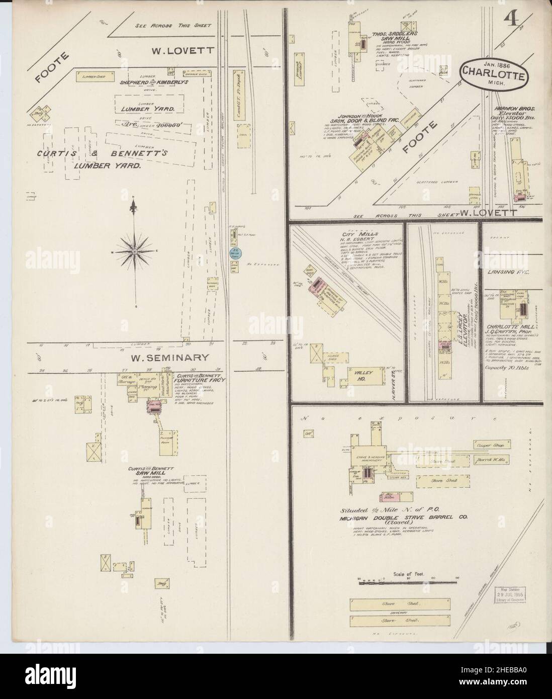 Charlotte michigan map hi-res stock photography and images - Alamy