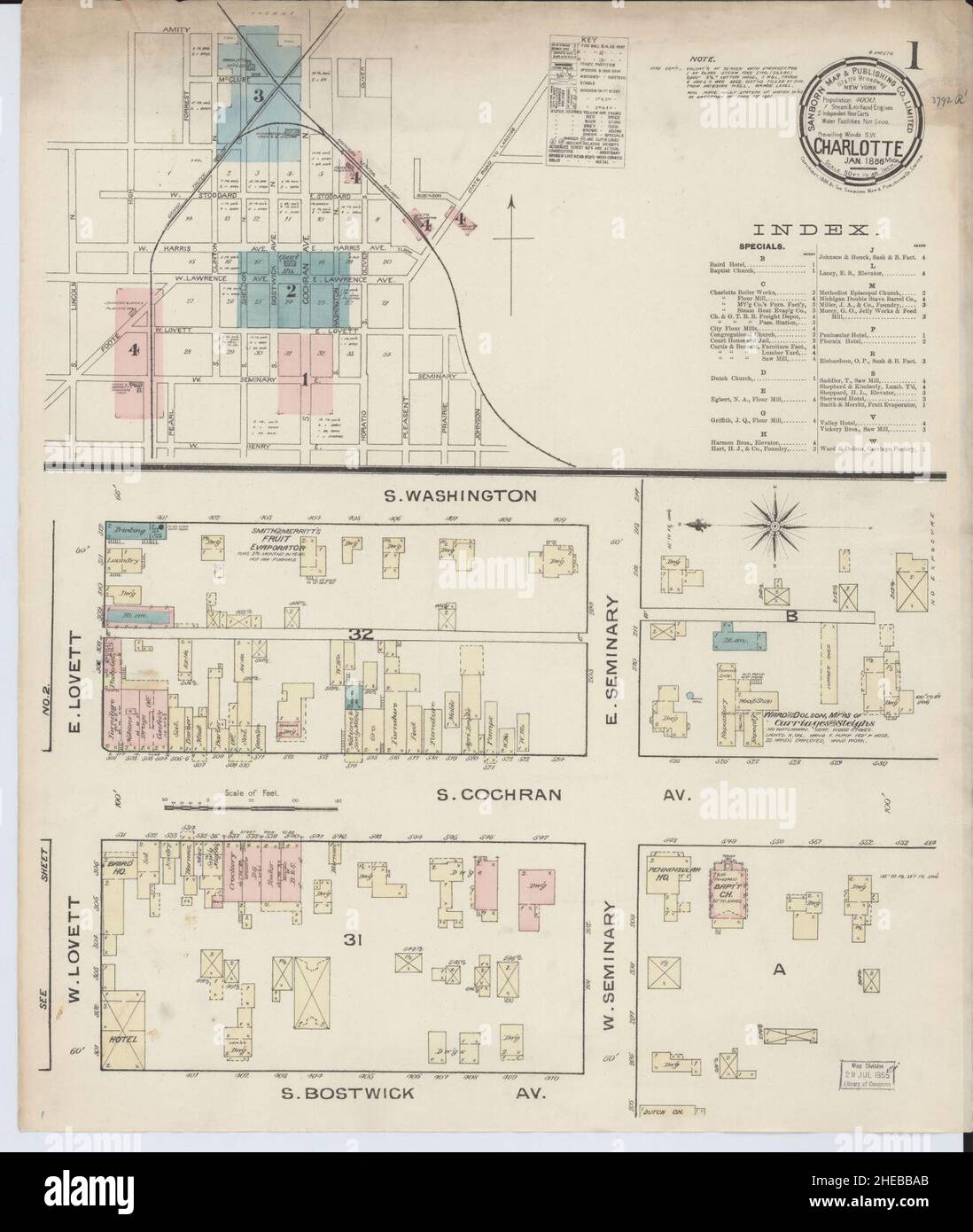 Map of charlotte michigan hi-res stock photography and images - Alamy