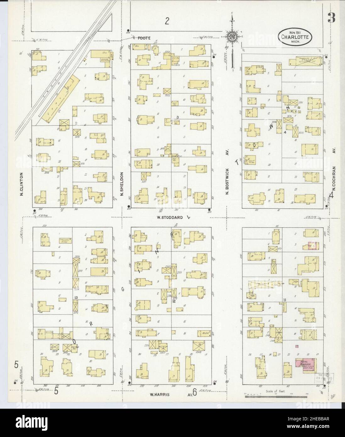 Map of charlotte michigan hi-res stock photography and images - Alamy