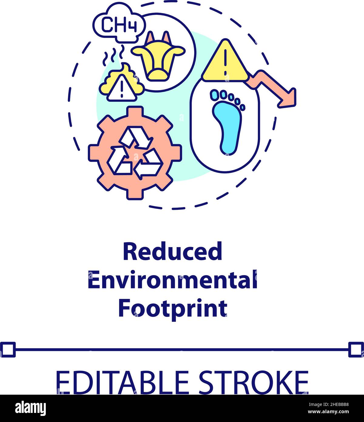 Reduced environmental footprint concept icon Stock Vector Image & Art ...