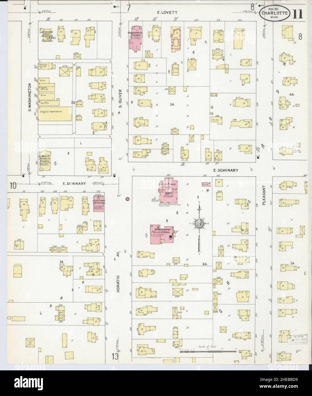 Map of charlotte michigan hi-res stock photography and images - Alamy