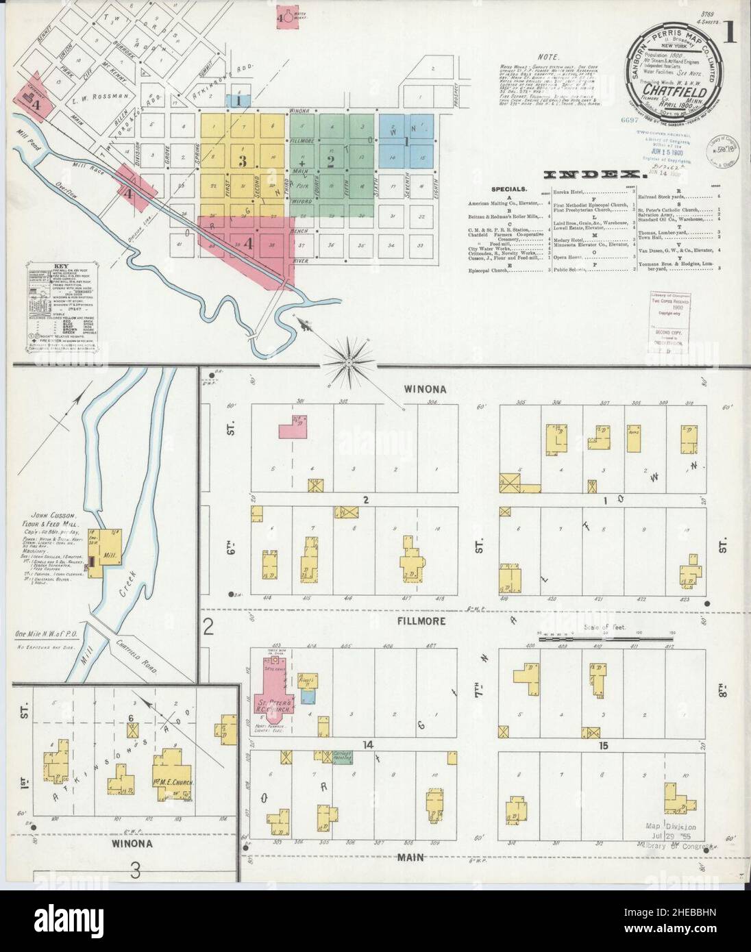 Sanborn Fire Insurance Map from Chatfield, Fillmore And Olmsted ...