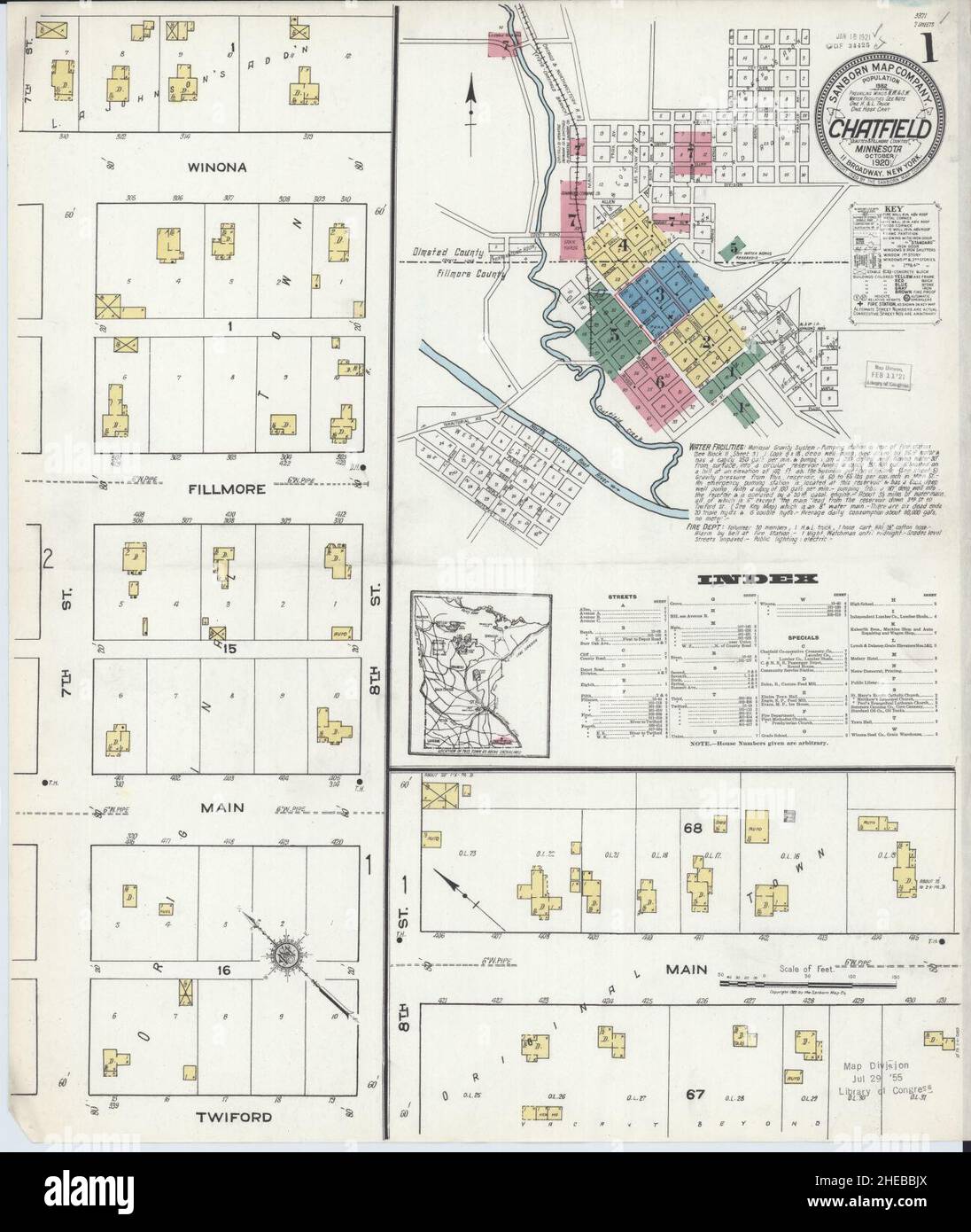 Sanborn Fire Insurance Map from Chatfield, Fillmore And Olmsted ...