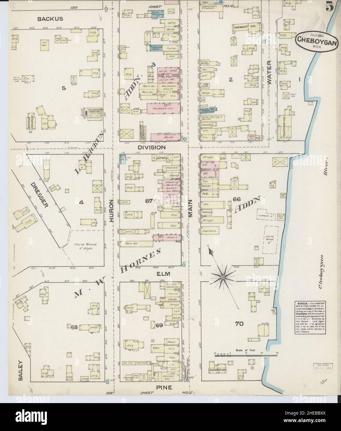 Cheboygan michigan map hi-res stock photography and images - Alamy