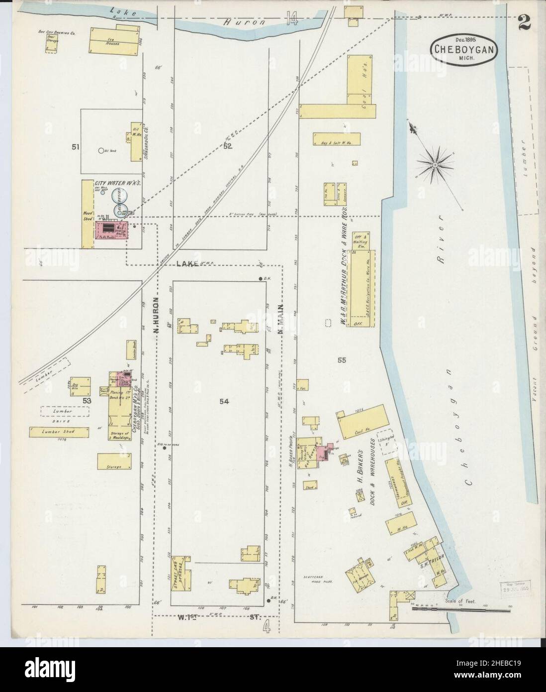 Map of cheboygan hi-res stock photography and images - Alamy