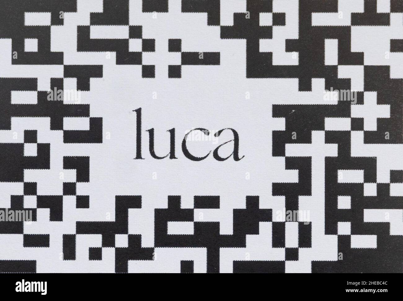 10 January 2022, Baden-Wuerttemberg, Stuttgart: A barcode that can be ...