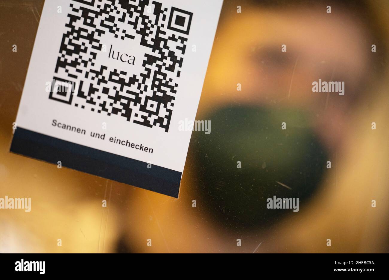 10 January 2022, Baden-Wuerttemberg, Stuttgart: A barcode that can be ...
