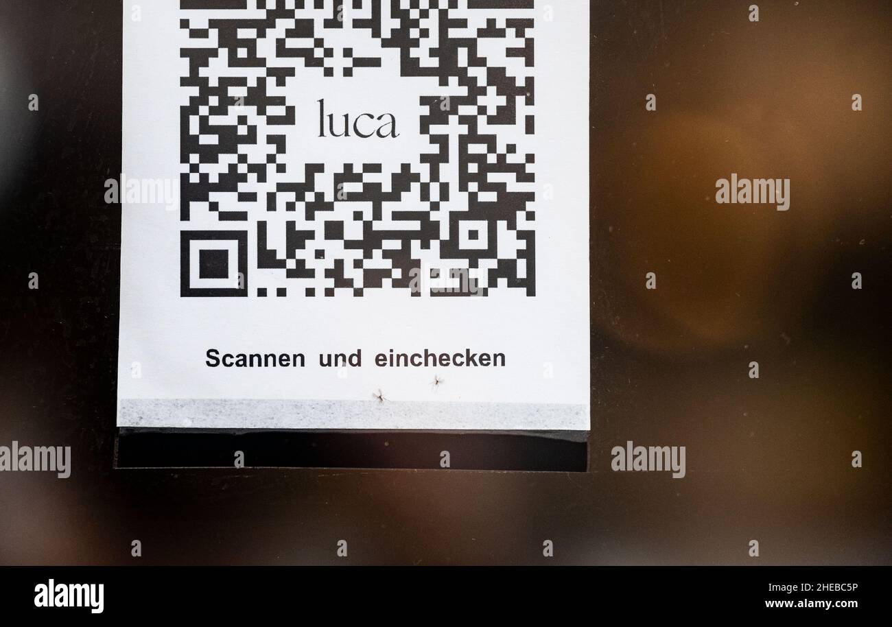 10 January 2022, Baden-Wuerttemberg, Stuttgart: A barcode that can be ...