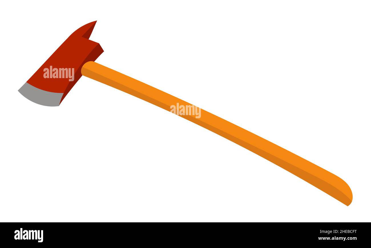 Classic fire ax. Firefighter equipment in cartoon style Stock Vector ...