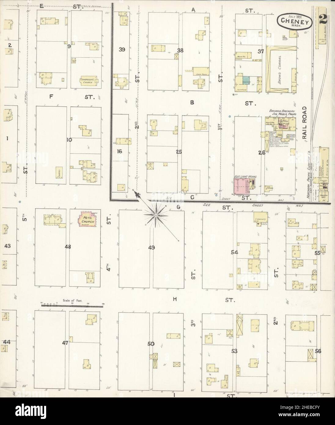 Map of cheney washington hi-res stock photography and images - Alamy