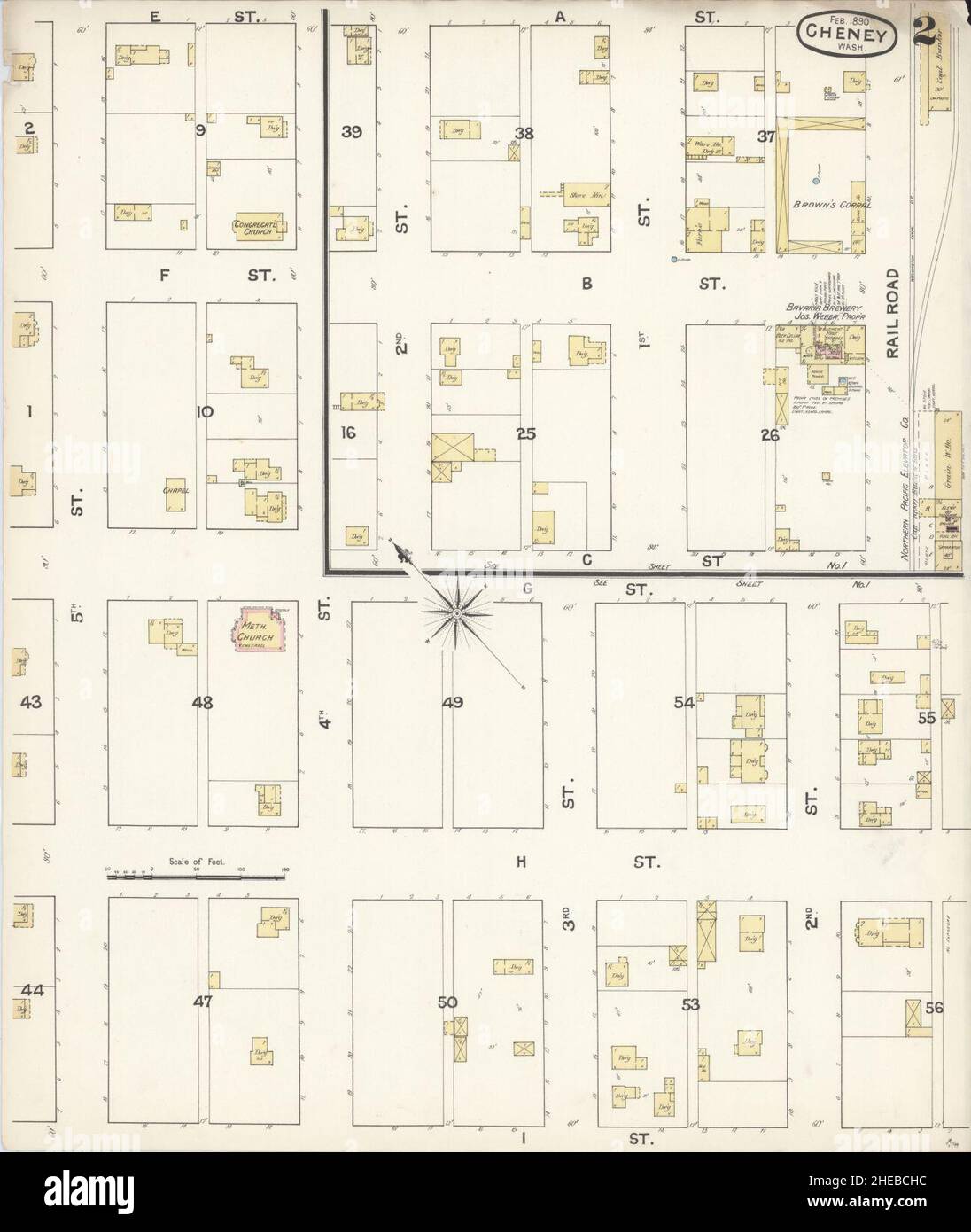Map of cheney washington hi-res stock photography and images - Alamy