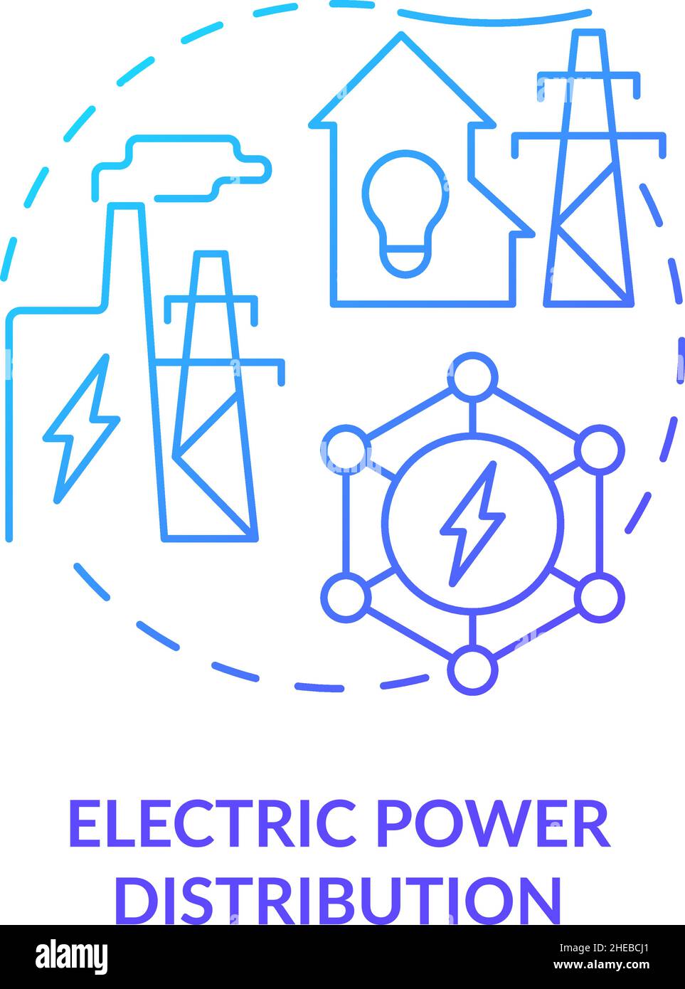 Electric power distribution blue gradient concept icon Stock Vector ...