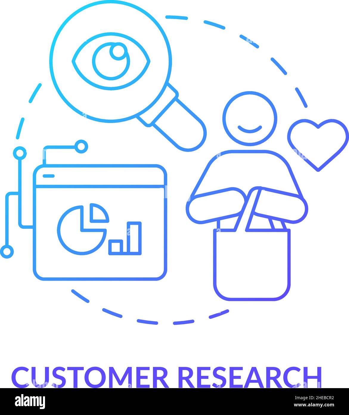 Customer research blue gradient concept icon Stock Vector Image & Art ...