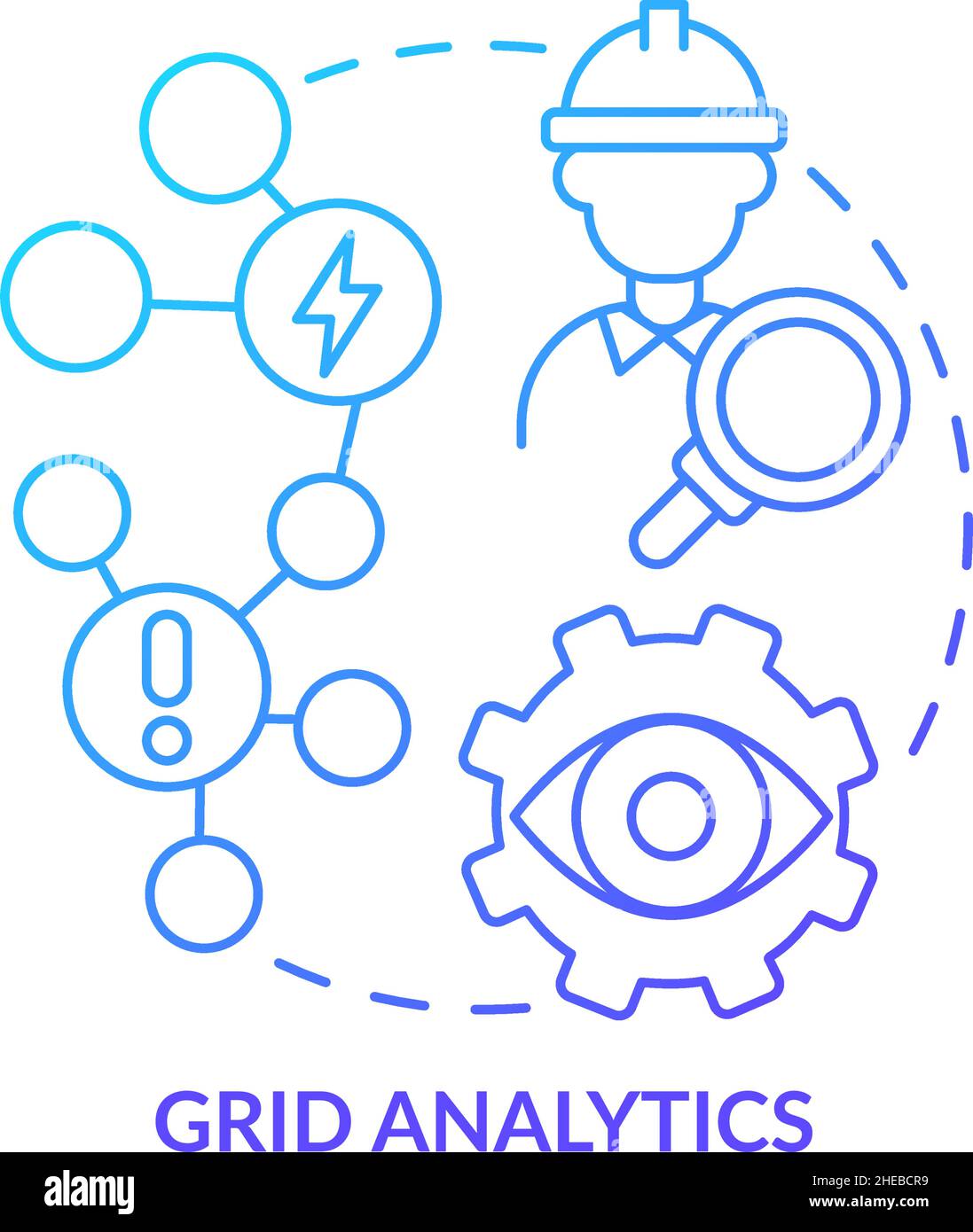 Grid analytics blue gradient concept icon Stock Vector Image & Art - Alamy