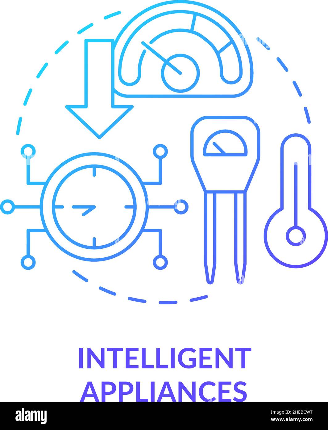 Intelligent appliances blue gradient concept icon Stock Vector Image ...