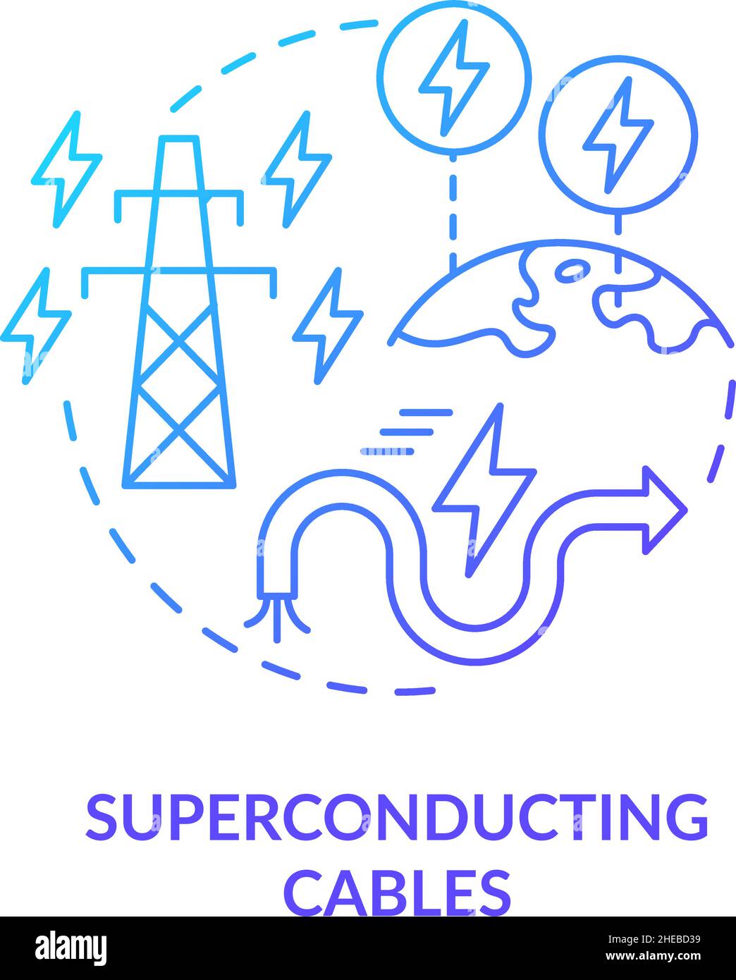 Superconducting cables blue gradient concept icon Stock Vector Image ...