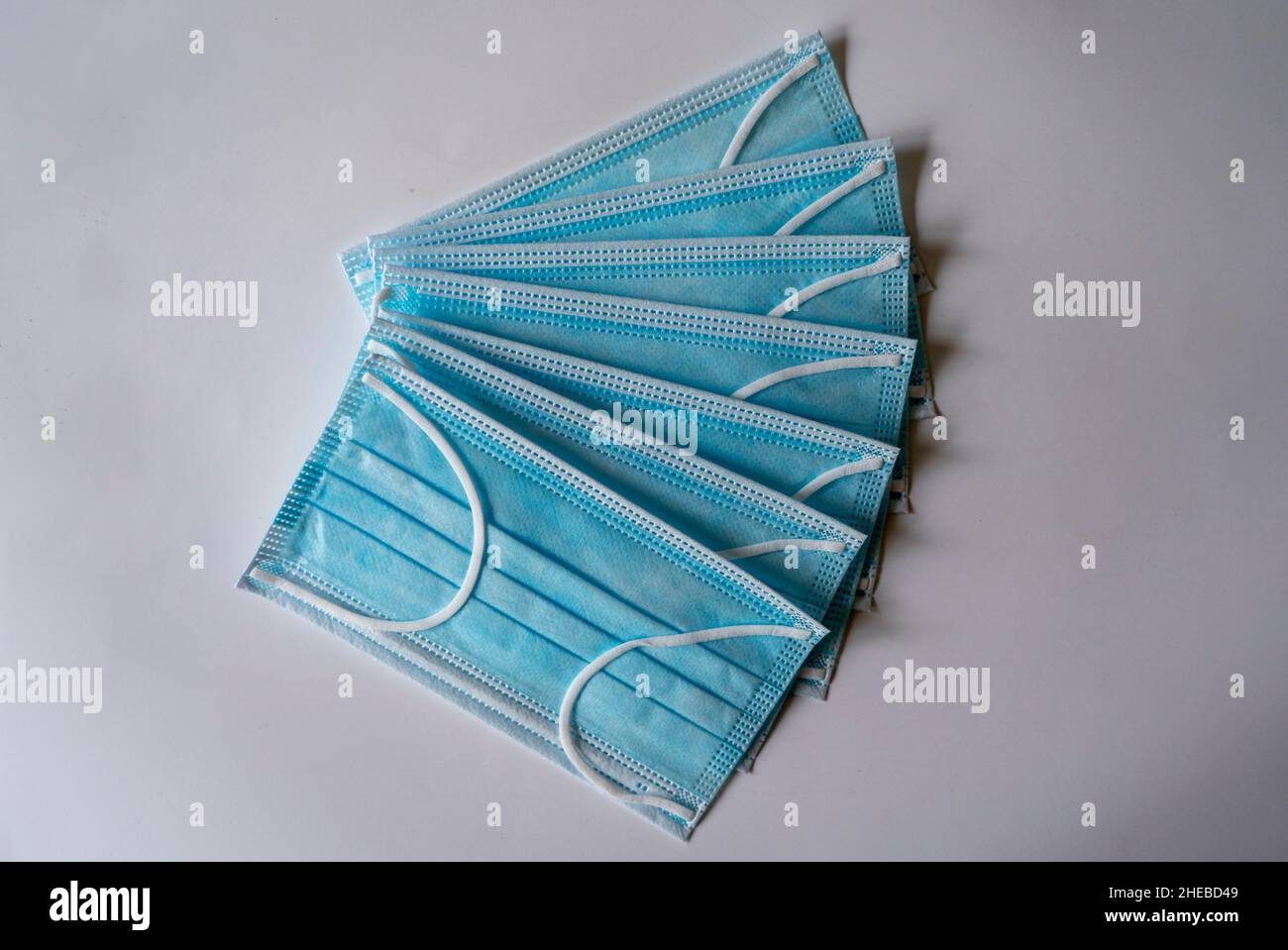 Disposable blue surgical face masks Stock Photo - Alamy