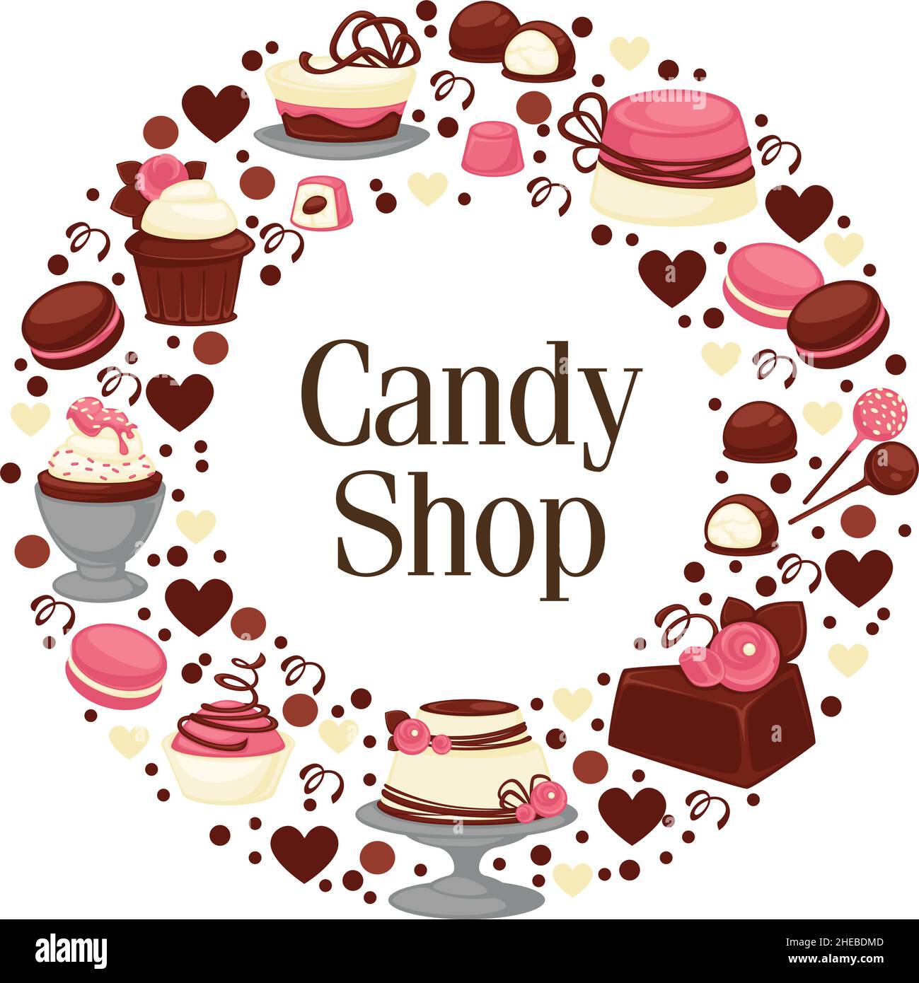 Candy shop banner with sweets and chocolate vector Stock Vector Image ...