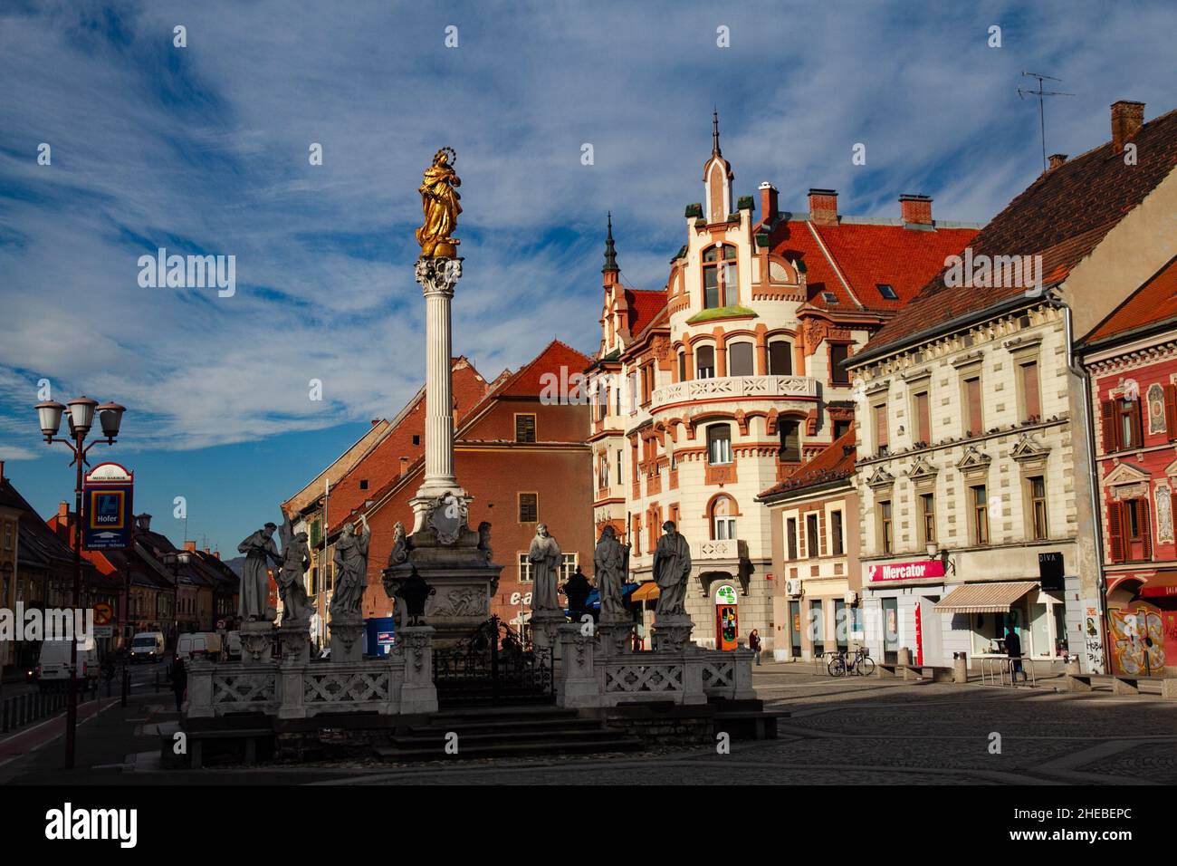 Main Square Maribor, Slovenia is the second-largest city in Slovenia ...