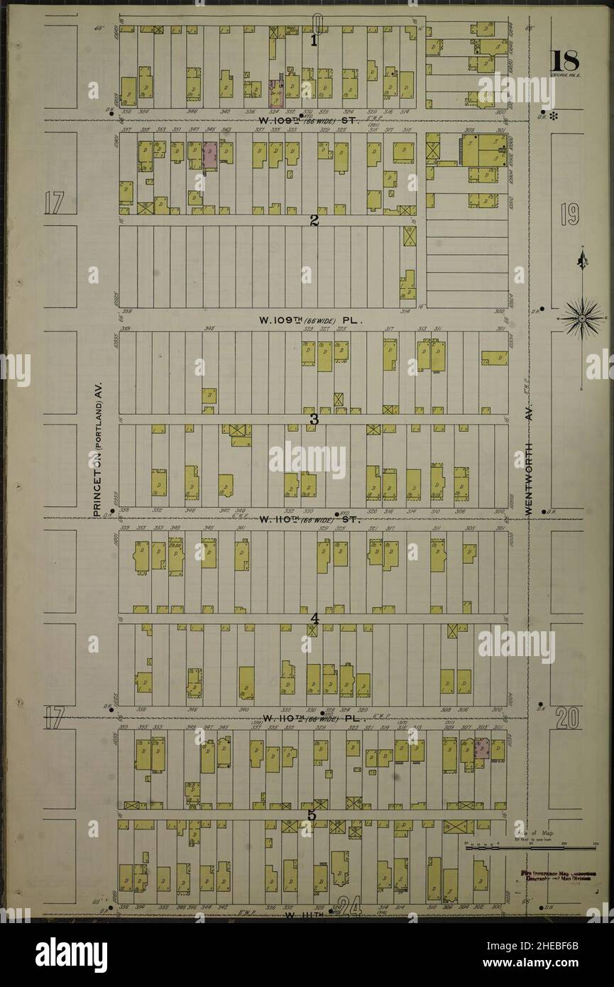 Sanborn Fire Insurance Map from Chicago, Cook County, Illinois Stock ...