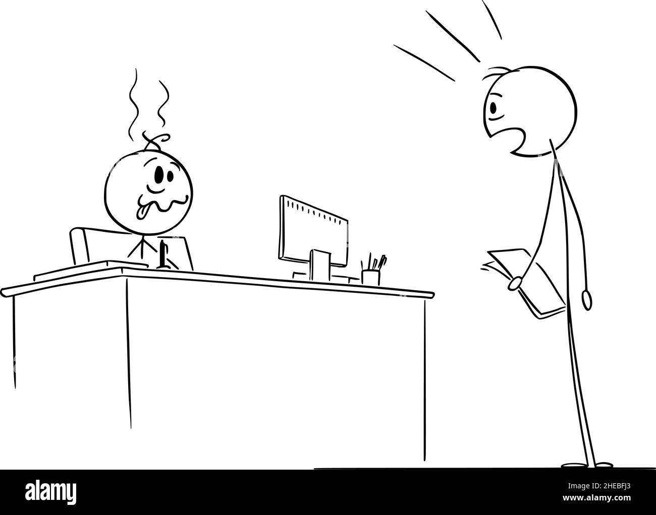 Person Shocked by Crazy, Mad or Lunatic Boss, Clerk or State Servant ...