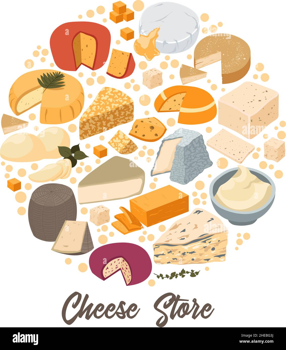 Artisan cheese stacked Stock Vector Images - Alamy