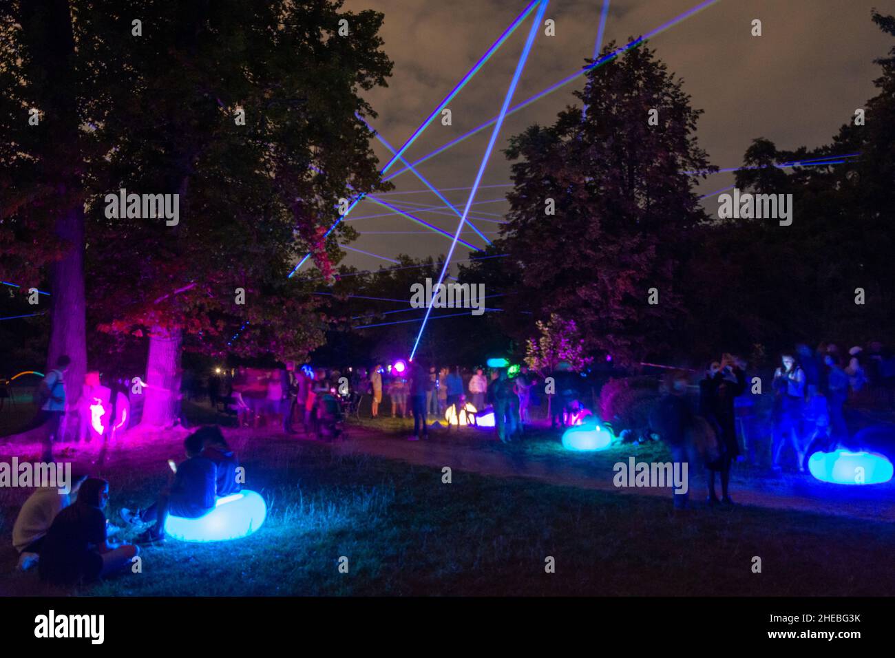Night light show in Vrana Park, Sofia, Bulgaria Stock Photo - Alamy